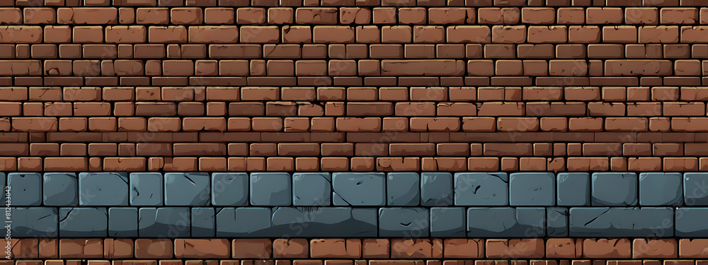 2D game level brick wall design, brick texture with simple details ...