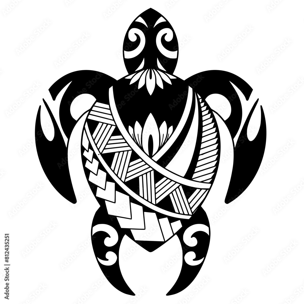 Tribal turtle tattoo design Polynesian style. Aboriginal samoan ...