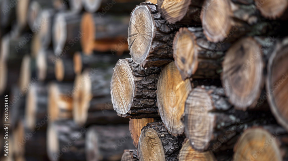 Wooden logs cross section. Detailed cross-section of wooden logs ...