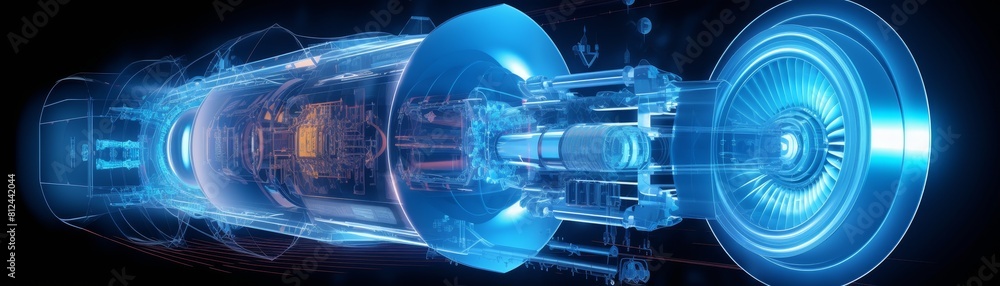 Design Schematic of a Jet Engine. Concept Aerospace Engineering, Jet ...