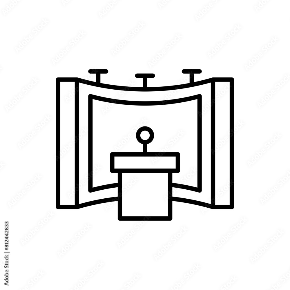 Exhibition stage outline icons, minimalist vector illustration ,simple ...