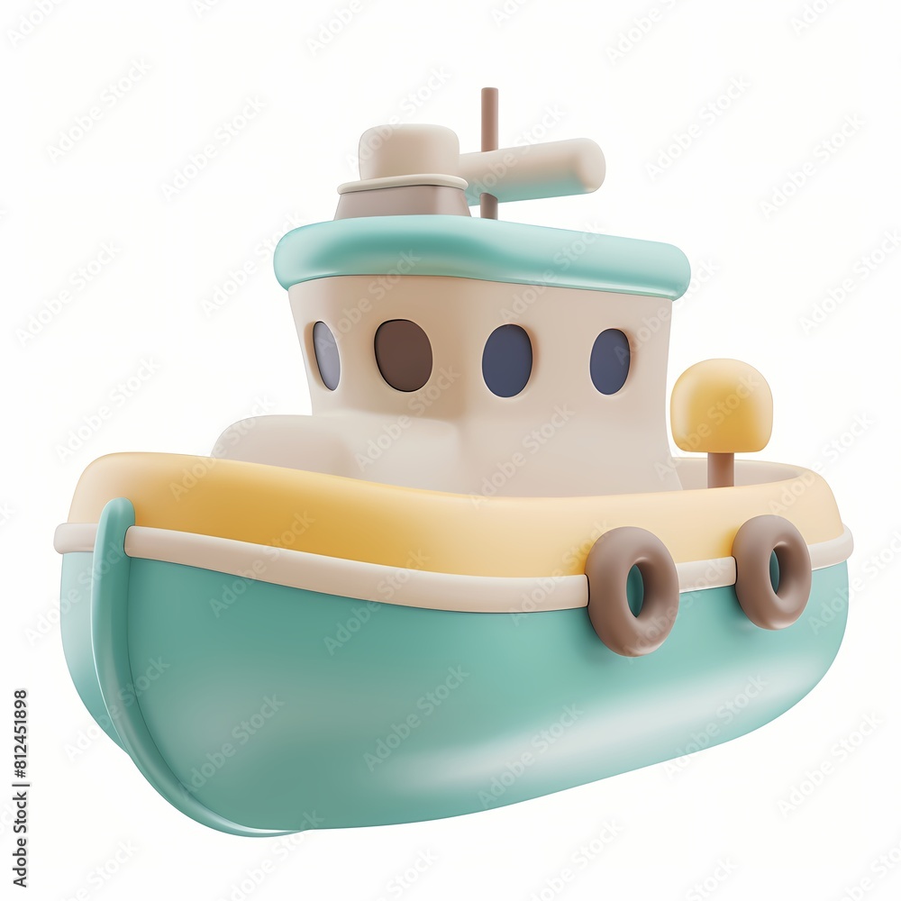 cute ship icon, 3D render, white background, generative AI Stock ...