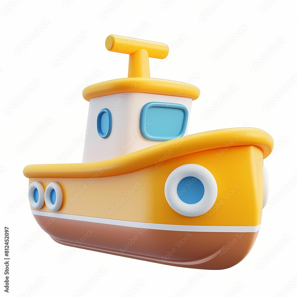 cute ship icon, 3D render, white background, generative AI Stock ...