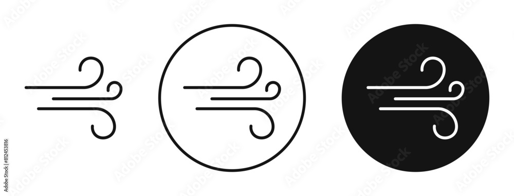 Atmospheric Movement Icon Set. Wind Flow Symbol. Weather Condition ...