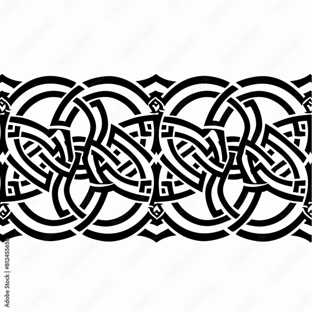 Vector illustration of celtic seamless borders, white background ...