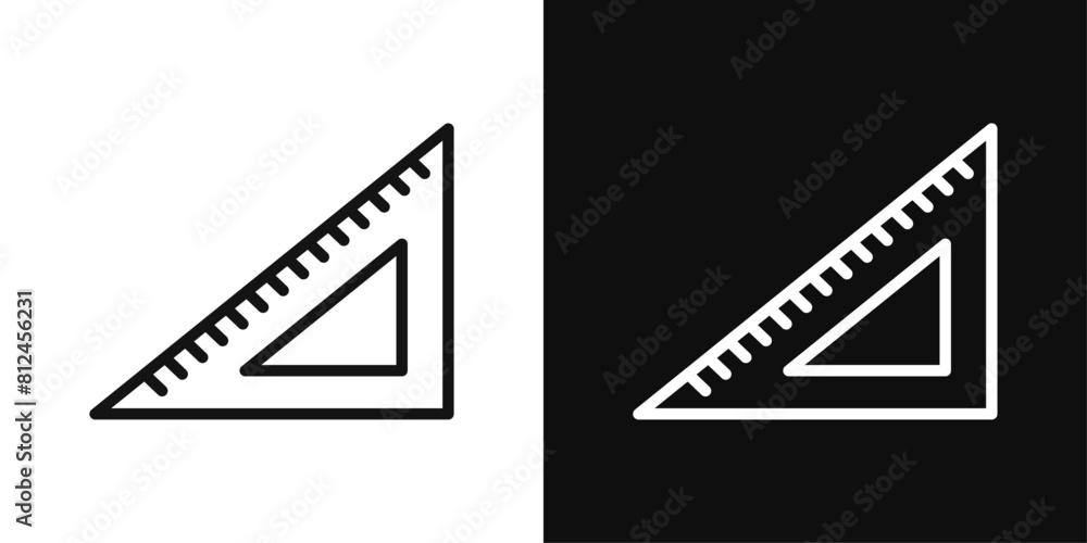 Measurement Tool for Architects Icon Set. Drafting Triangle Scale ...