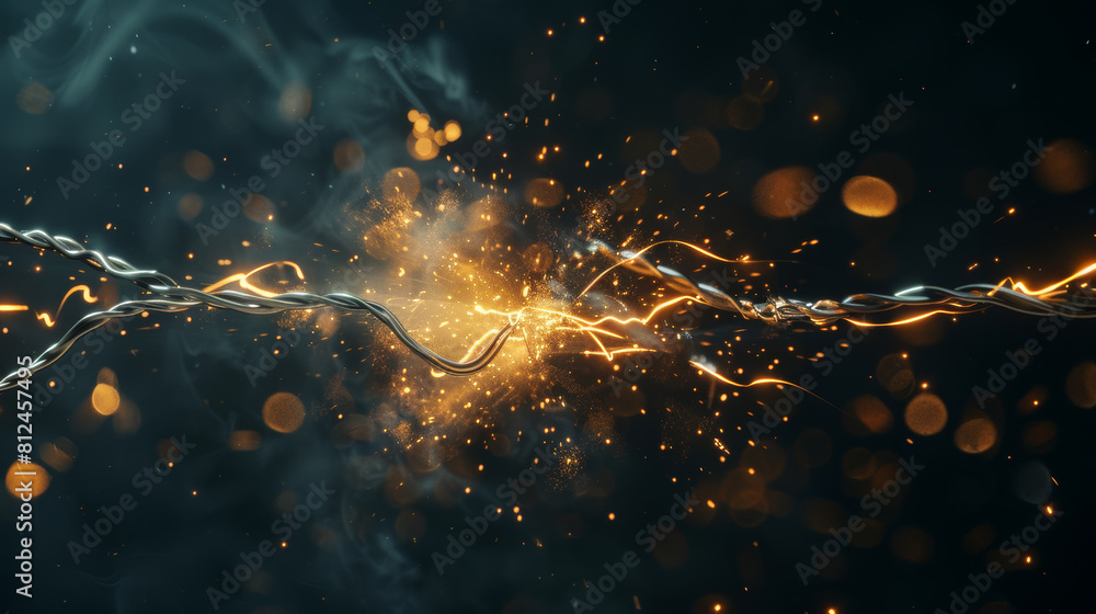 Dynamic abstract energy flow, visually capturing the collision of ...