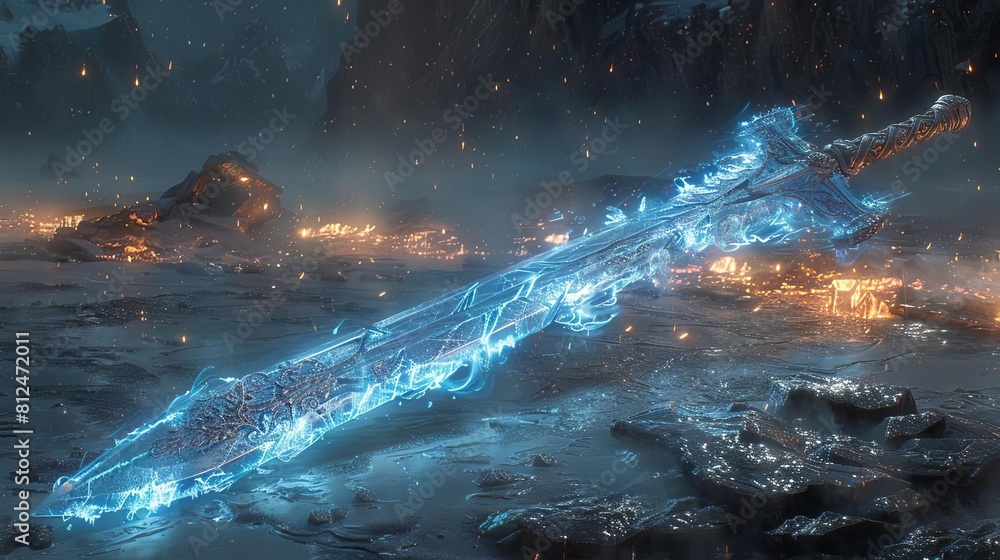 Showcase a magical artifact from myths and legends, such as a powerful ...