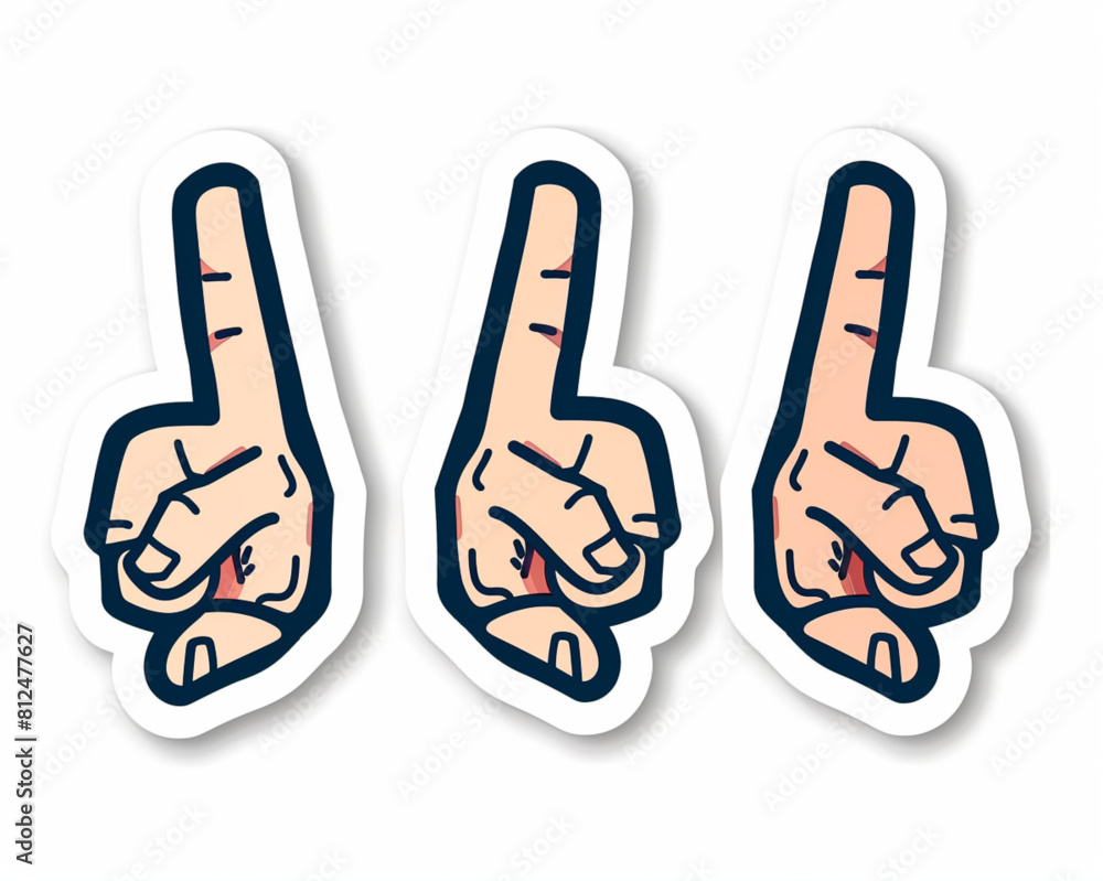 Sticker designs, vector graphics, hand gestures pointing down icons ...