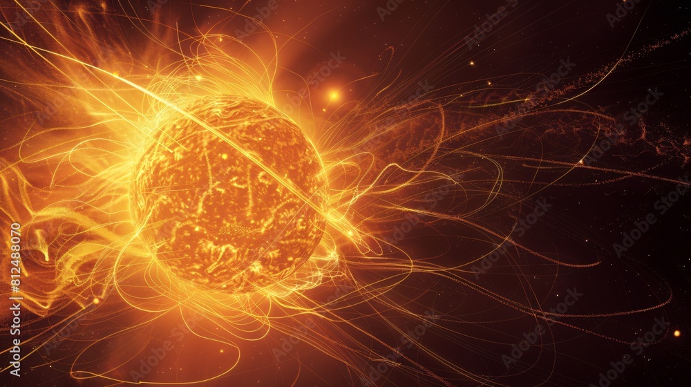 A dynamic visualization of the Sun during solar maximum, showcasing the ...