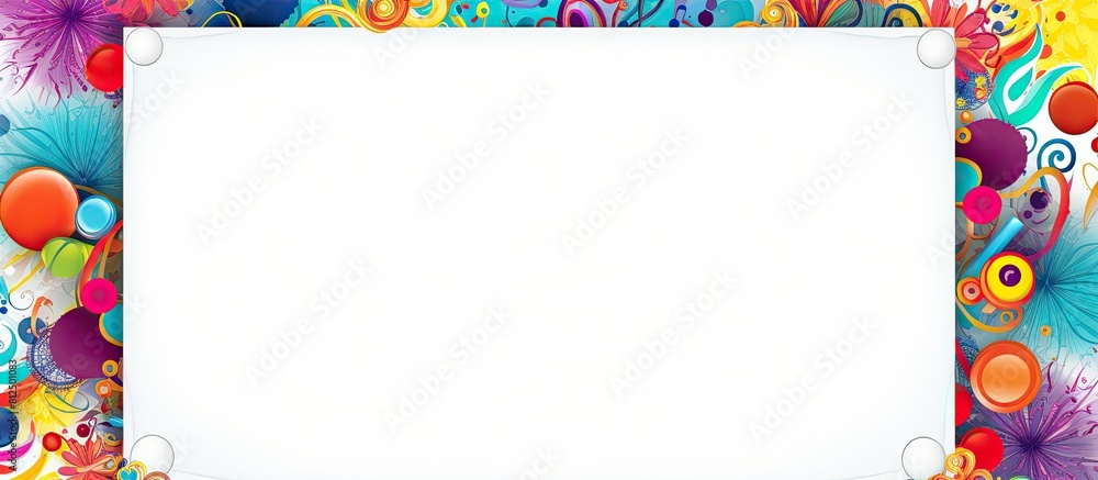 There is a vibrant card with a clean white area for text accompanied by ...