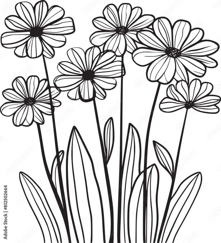 flower, drawing, floral, woodcut, vector, black, sketch, background ...