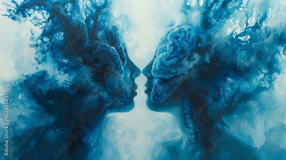 Artistic interpretation of pneumonia, heavy and oppressive blues ...