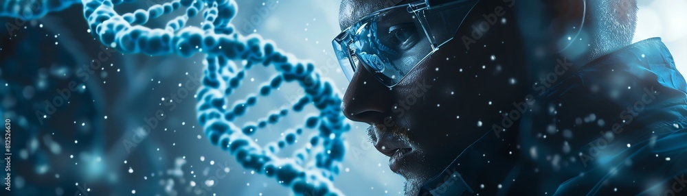 Closeup view of a biotechnologist splicing plant DNA, front view, DNA ...