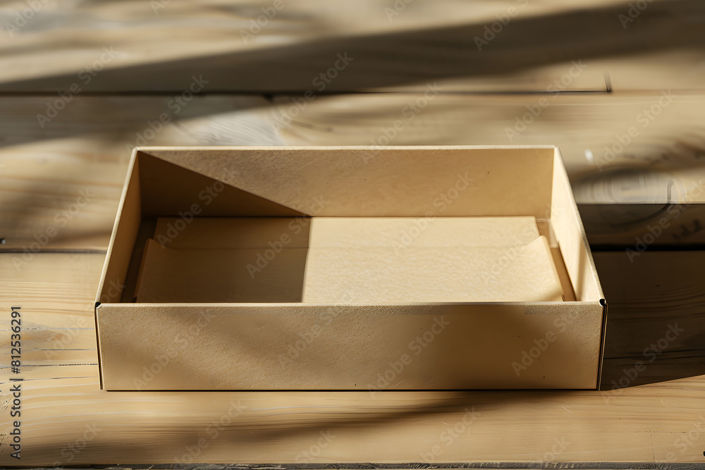 Blank Rigid Sleeve box die cut mock up template. Blank sliding drawer ...