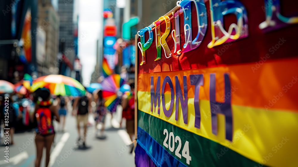 Celebrating Pride Month 2024: Rainbow Letters Spell 'PRIDE MONTH ...