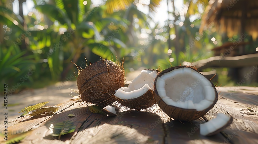 delicious, coconuts, cut out, 8K resolution, isolated, tropical fruit ...