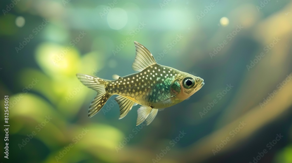 Tiny, adorable fish with unique bumps swim gracefully within the ...