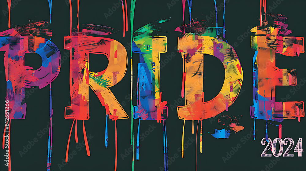 Celebrating Pride Month 2024: Rainbow Letters Spell 'PRIDE MONTH ...