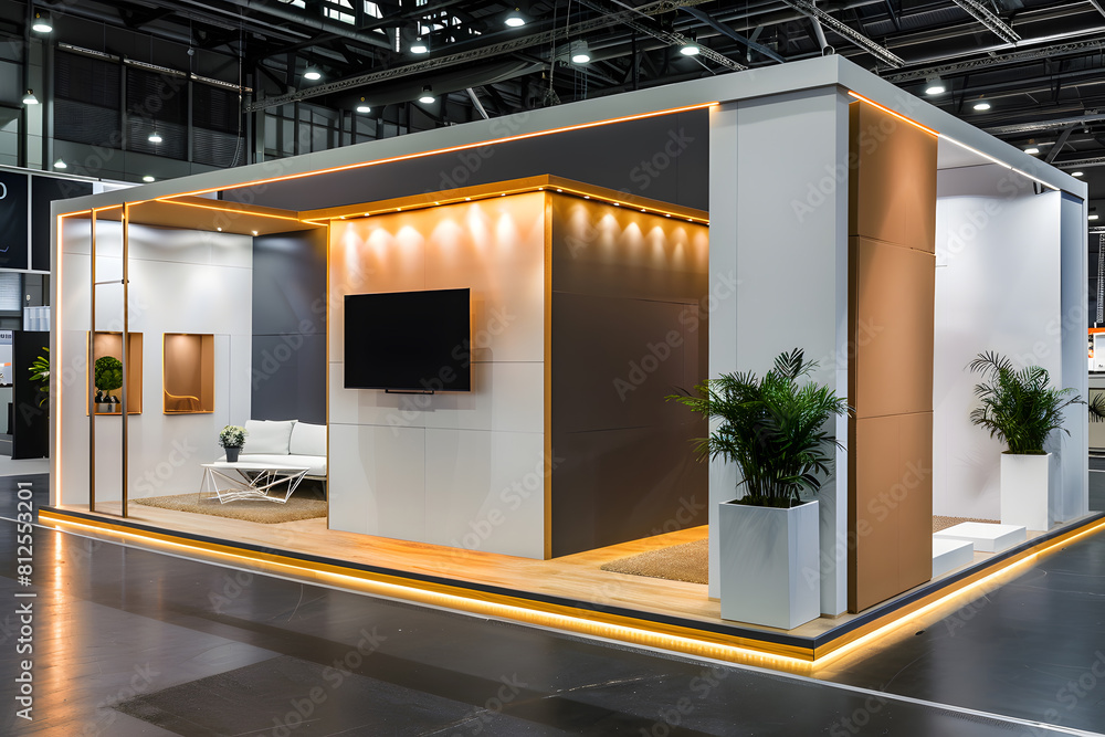 Exhibition stand for mockup and Corporate identity,Display.Empty booth ...