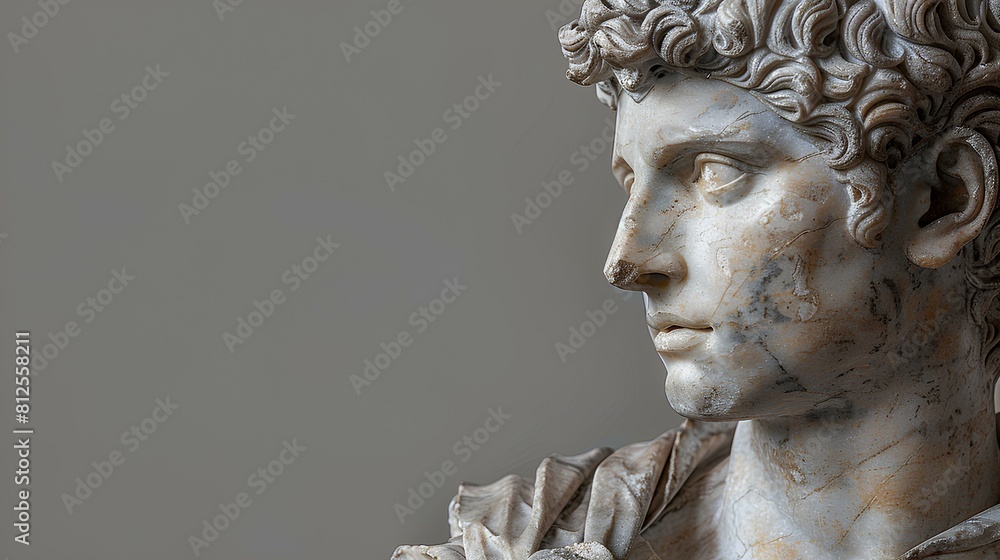 Ancient Greek statue of an ancient Roman senator in marble. Ancient ...