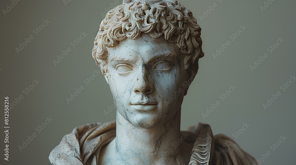 Ancient Greek statue of an ancient Roman senator in marble. Ancient ...