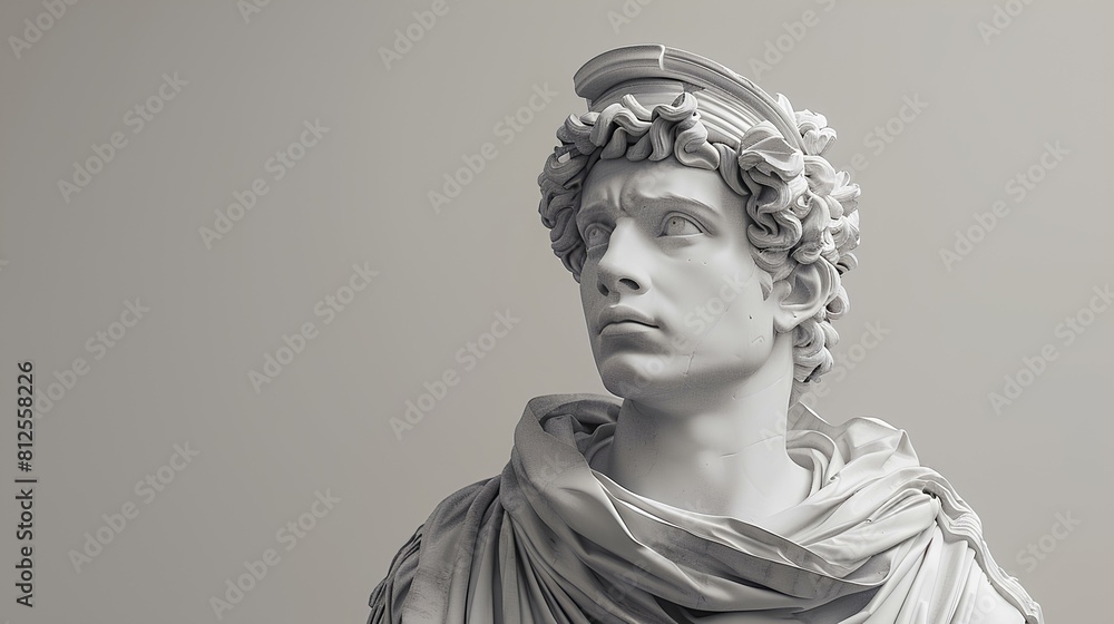 Ancient Greek statue of an ancient Roman senator in marble. Ancient ...