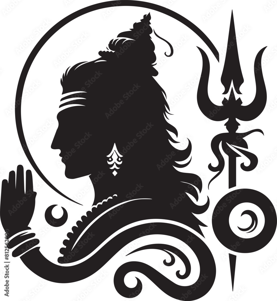 Mahadev Sihouette with Solid White Background. Lord Shiva simpllord ...