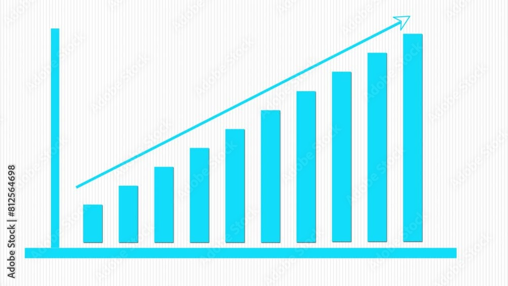 Animated Bar chart. Bar chart for growing business progress. Rise chart ...