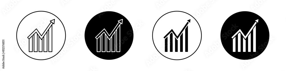 Vetor de Trend Arrow icon set. Stock market up sign. economy growth ...