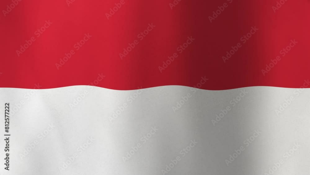 Waving Flag of Indonesia, 4K Seamless Loop Animation. Indonesian Flag 3D Flowing Cloth Motion ...