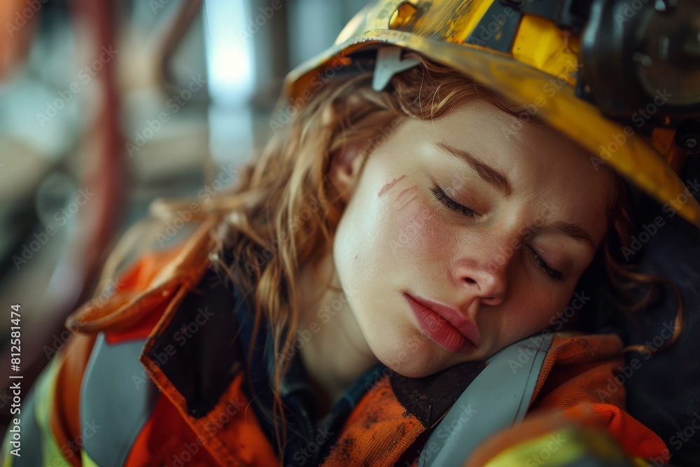 Highlighting the textures and materials of a firefighter's uniform ...