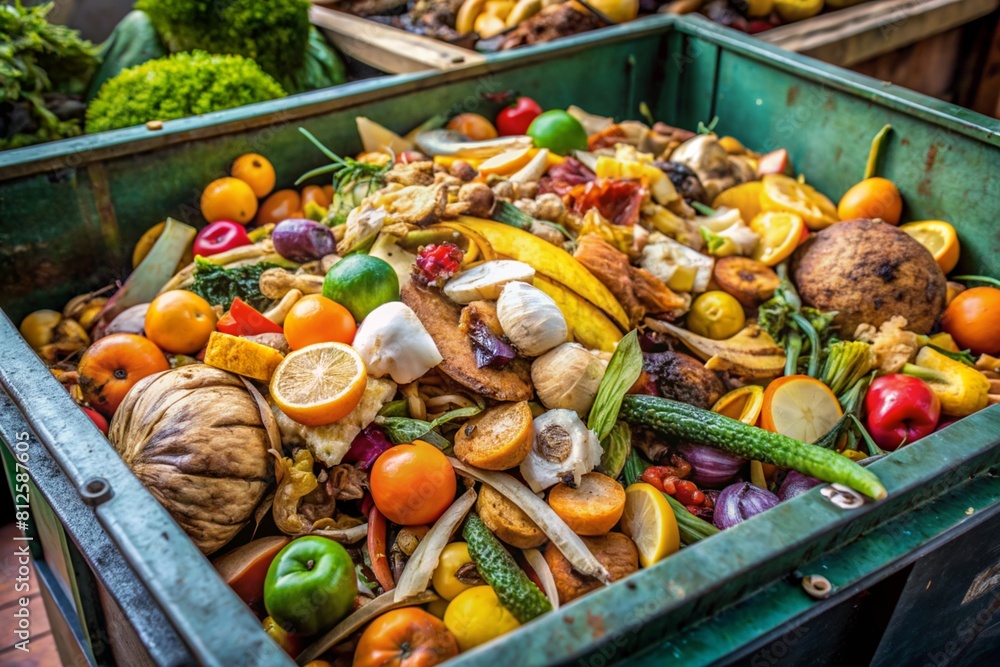 Food in perfect state in a dumpster, representing food waste Stock ...