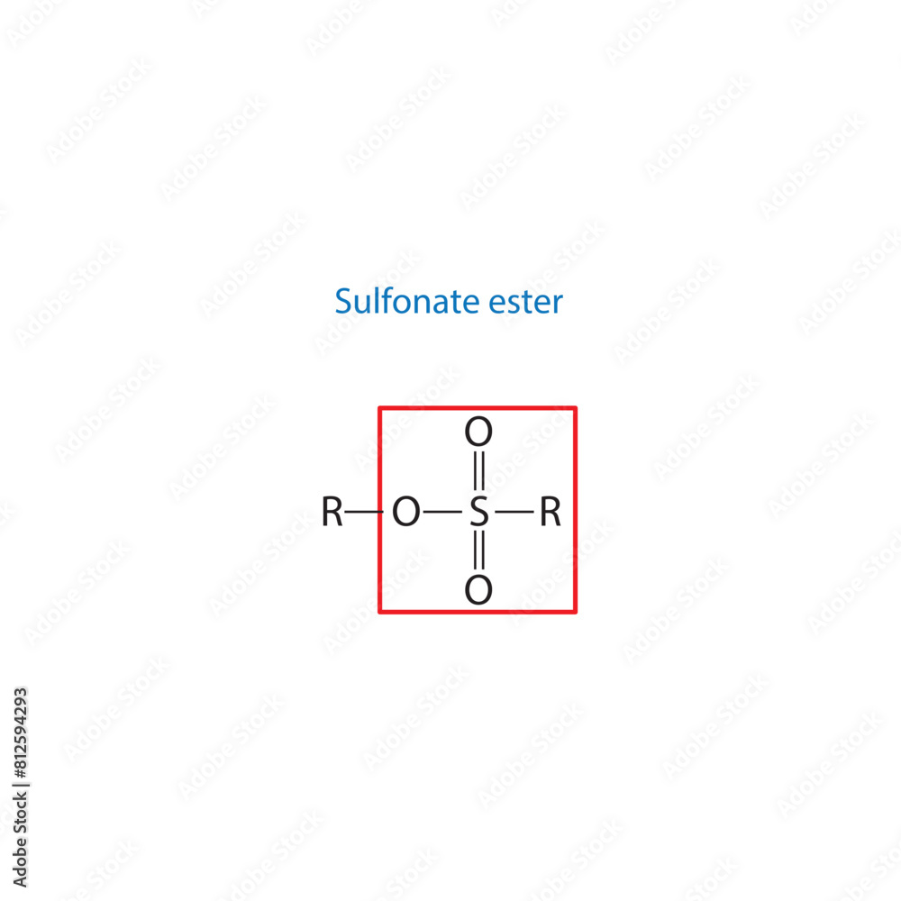 Sulfonate ester molecule skeletal structure diagram.functional group ...