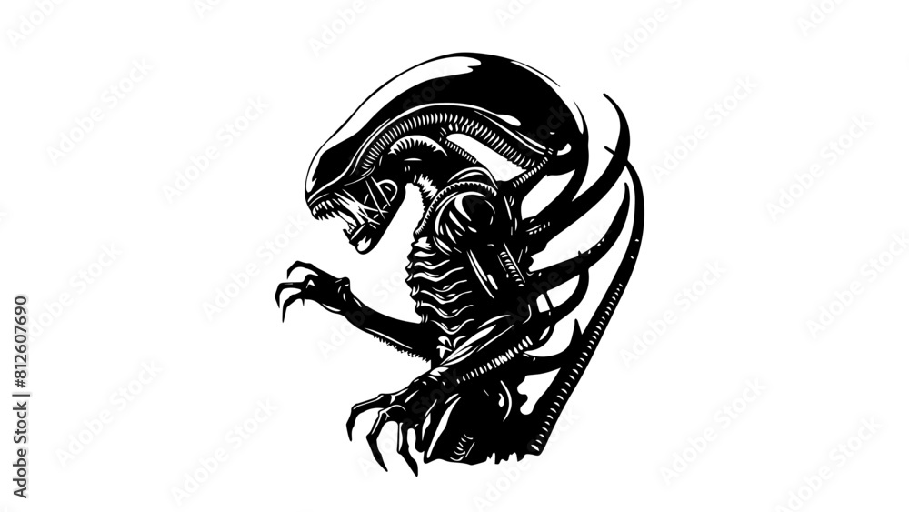 Alien Xenomorph SVG Alien vector graphic Xenomorph vector Alien logo ...