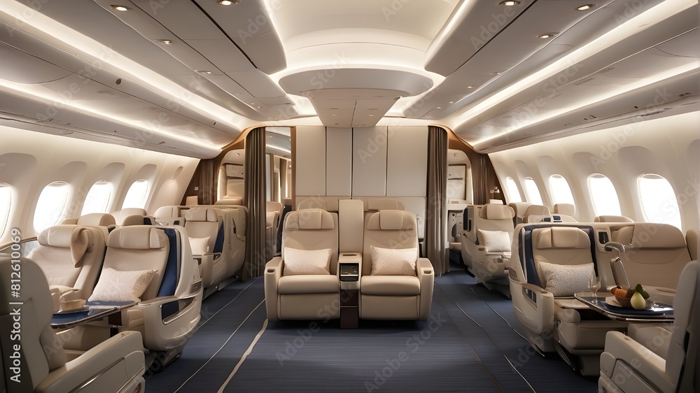Displaying first-class and business class opulent seats on business and ...