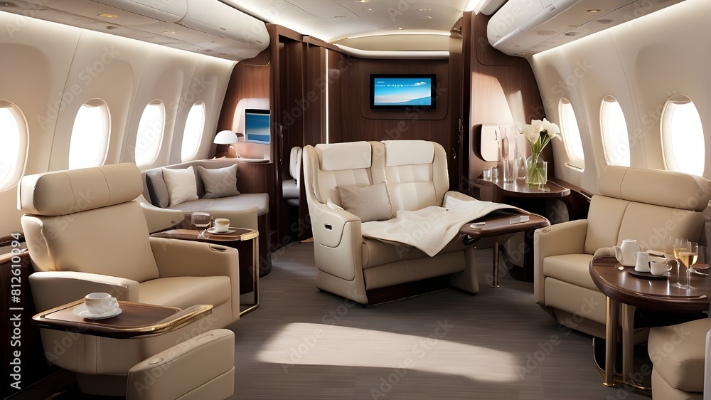 Displaying first-class and business class opulent seats on business and ...