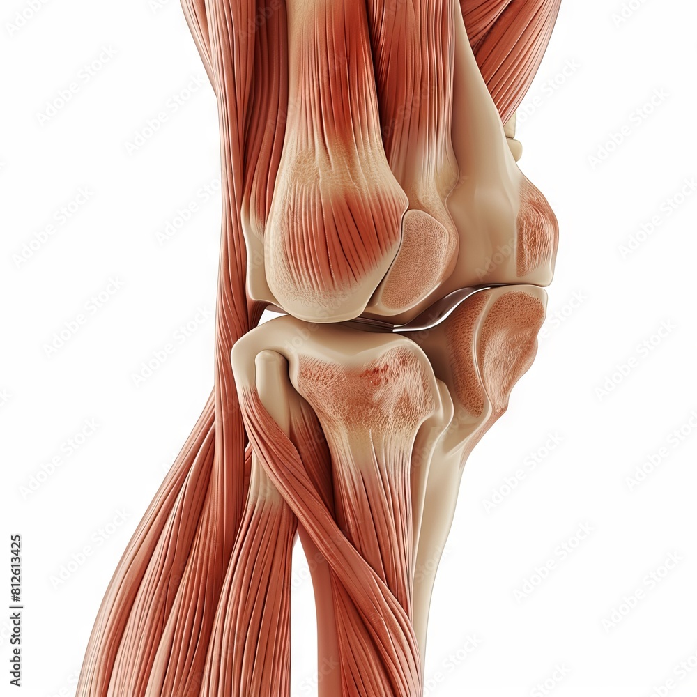 The human knee joint with muscles and ligaments Stock Illustration ...