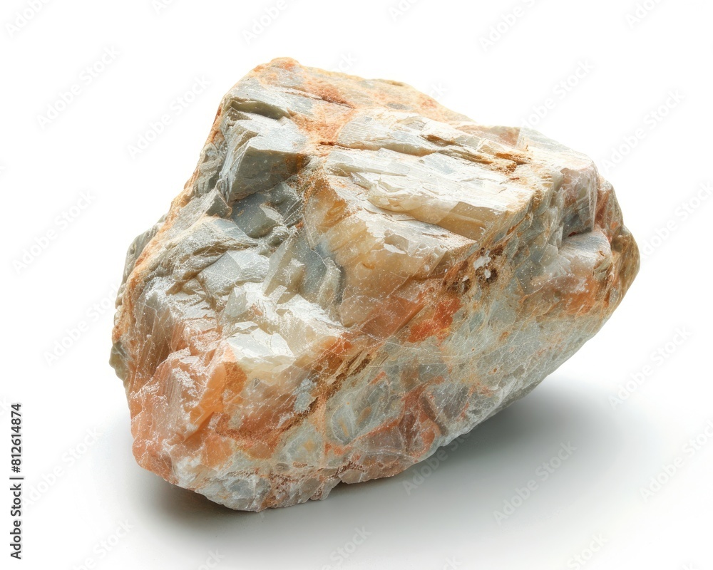 Raw Nepheline Syenite Stone Cutout on White Background. Natural Mineral Rock Sample for Geology ...