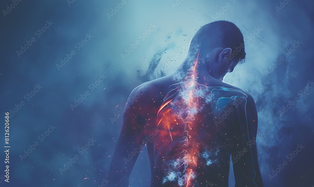 Man body backbone vertebra diagnostic neural structures human organism ...