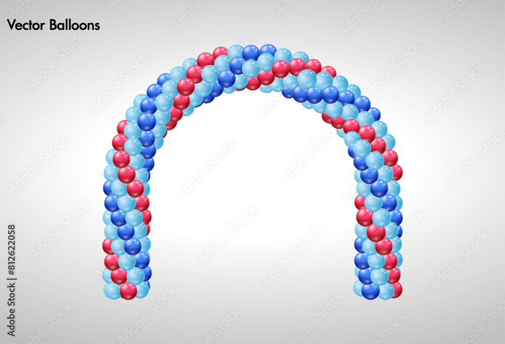 Garlands of balloons. Golden white black colors balloons line and arch ...