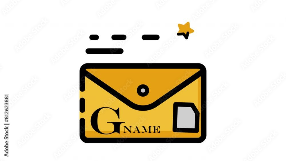 Animated Email Icon Cartoon envelope with a star, perfect for greeting ...