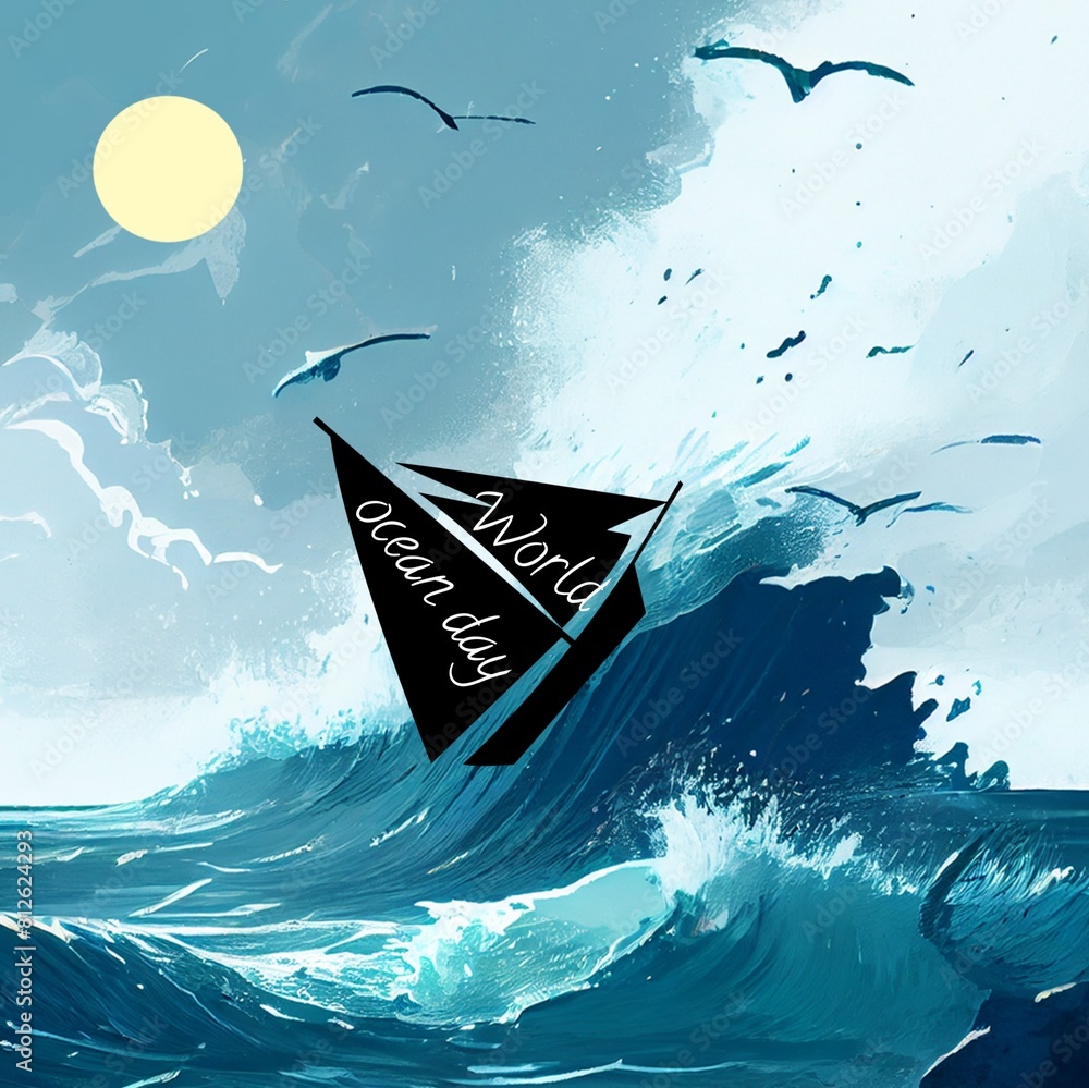 World ocean day. World ocean day beautiful art banner. World Oceans Day ...