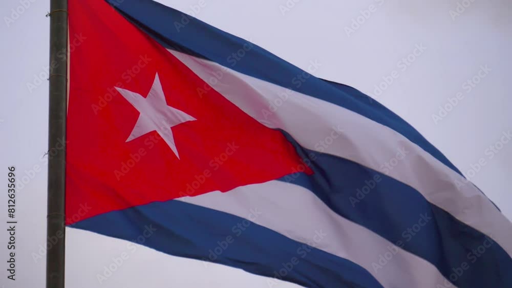 CUBA flag background, slow motion, close up. Realistic Cuba Flag ...