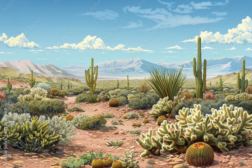 Explore the vast and rugged beauty of a desert landscape, featuring ...