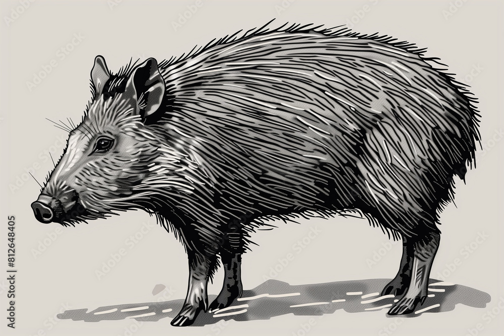 Full Body Javelina Vector Illustration: Captivating Nature Scene ...
