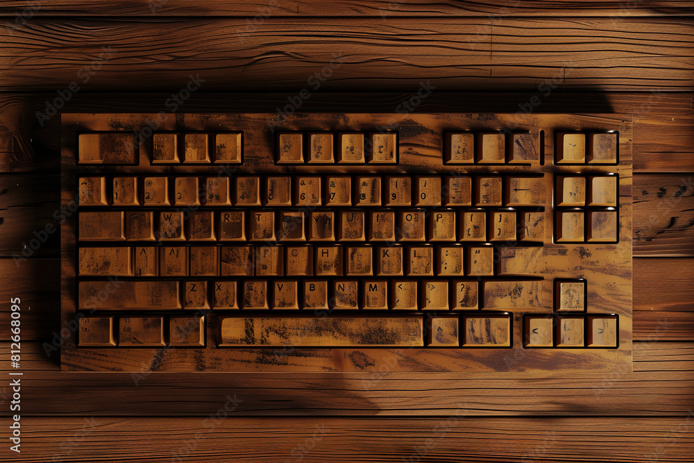 Close-Up brown Keyboard with Few English Letters | Technology and ...