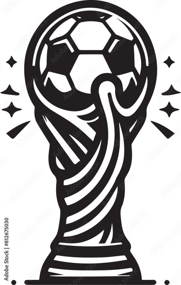 FIFA World Cup Trophy vector silhouette illustration. Black cup ...