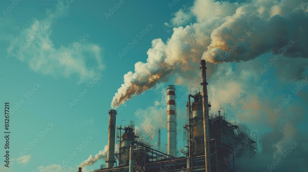 A factory with smoke streams coming out, Smoke coming out of factory ...