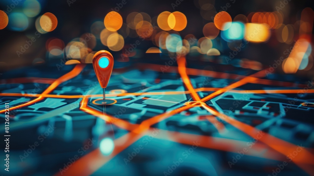 Internet connection on a global scale. Composition of points and lines ...